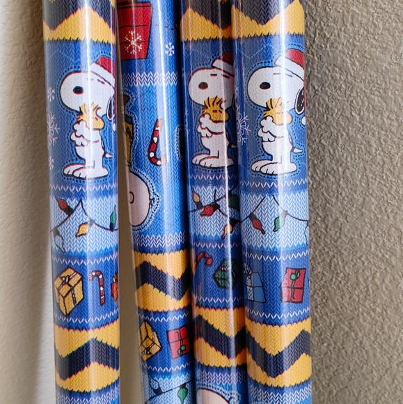 Accents | Peanuts Snoopy Christmas Gift Wrap Paper Lot | Poshmark